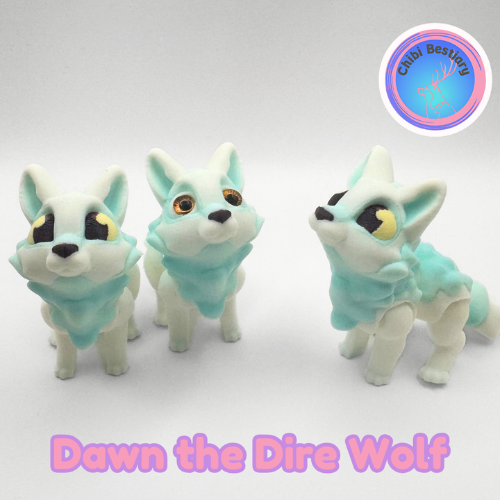3D Printable Dawn the Dire Wolf Flexi by ChibiBestiary